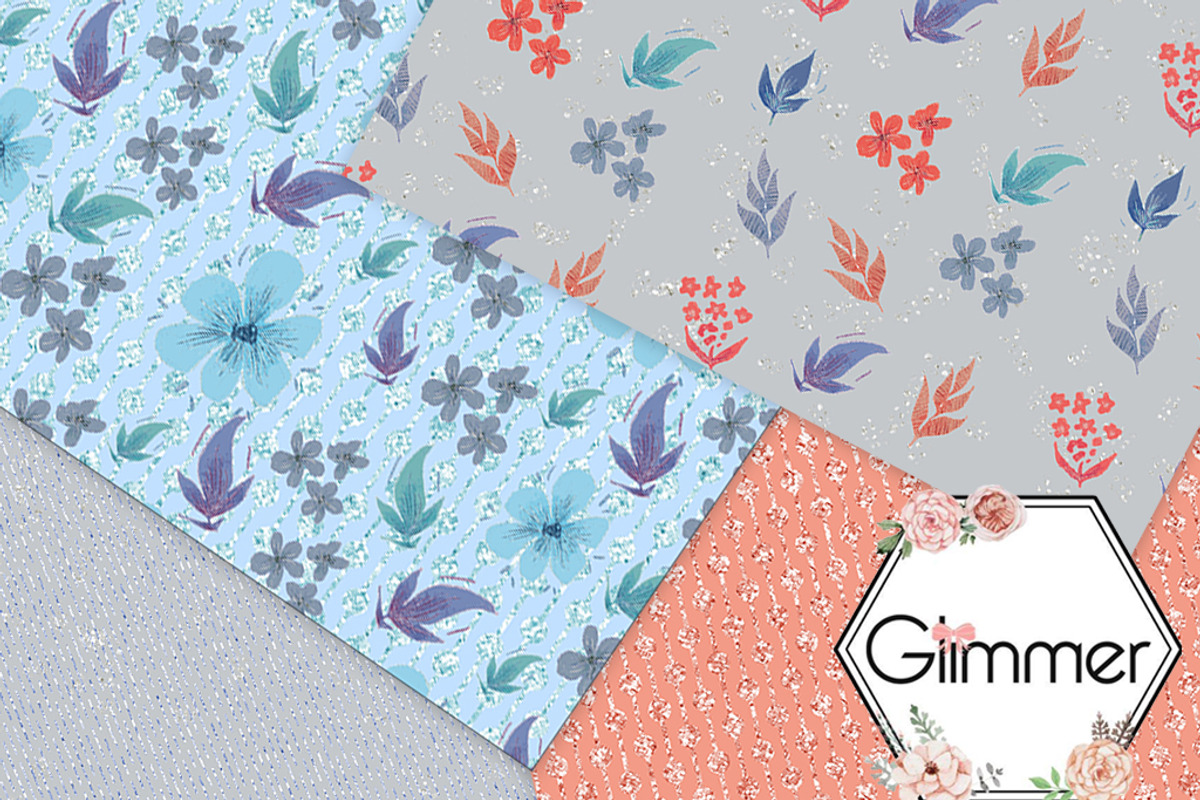 Winter Floral Digital Papers, a Graphic by Glimmer Store | Creative Market