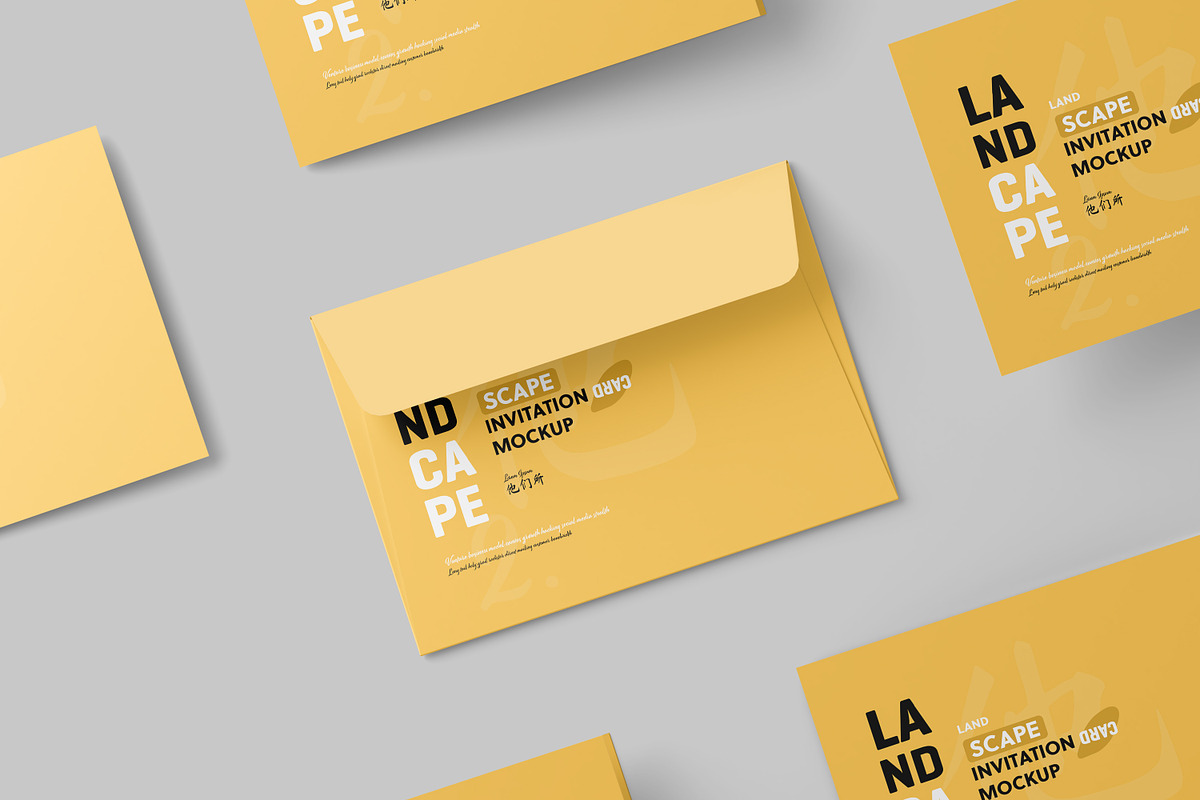 Landscape Invitation Card Mockup, a Mockup by Toasin Studio
