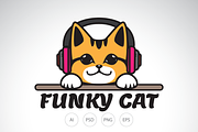 Funky Cute Cat Logo Template, a Branding & Logo Template by Heavtryq Design