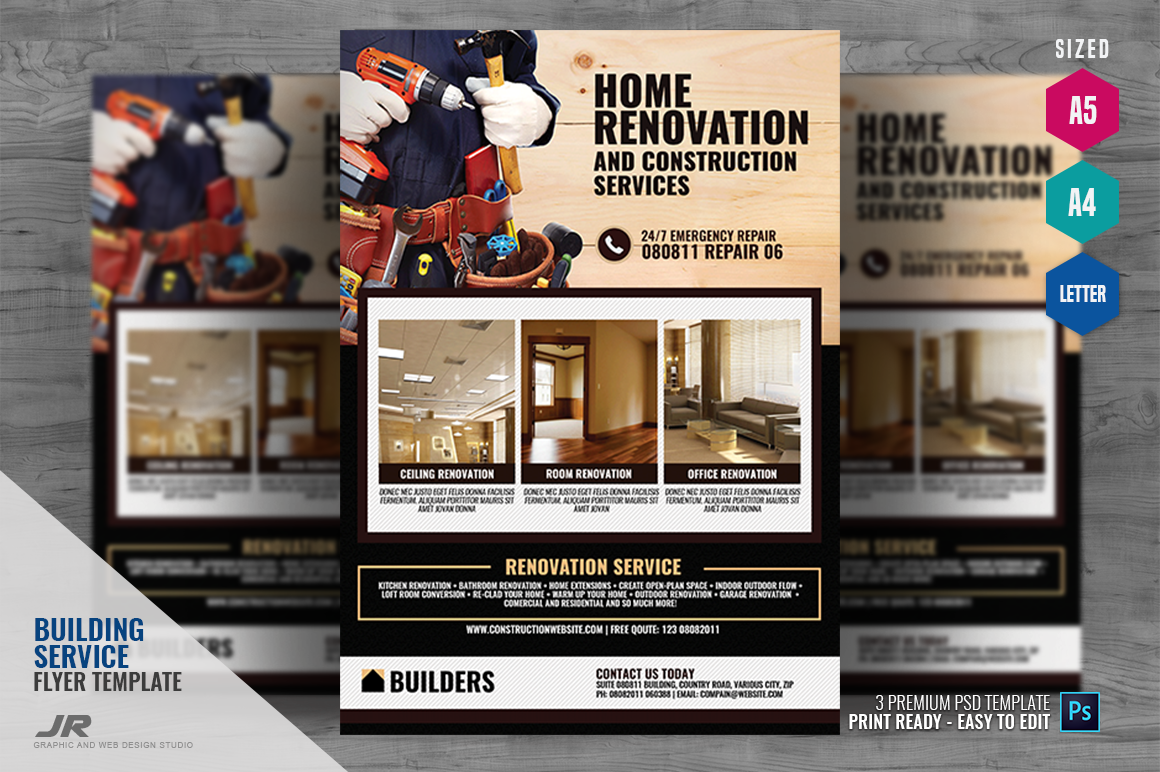 Carpentry and Building Services, a Flyer Template by PSDPixel
