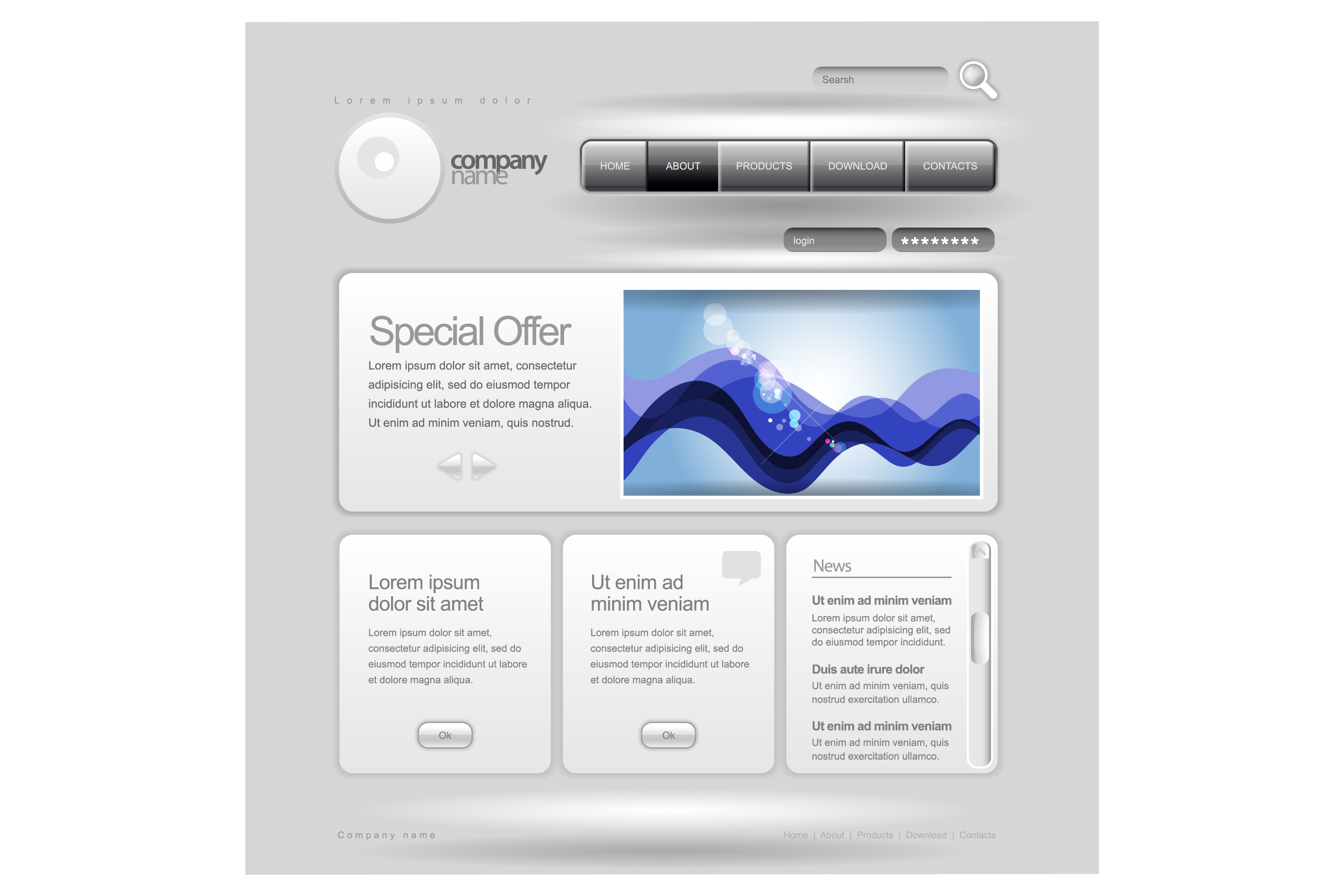 Gray Website Template, a Templates & Theme by Sunny
