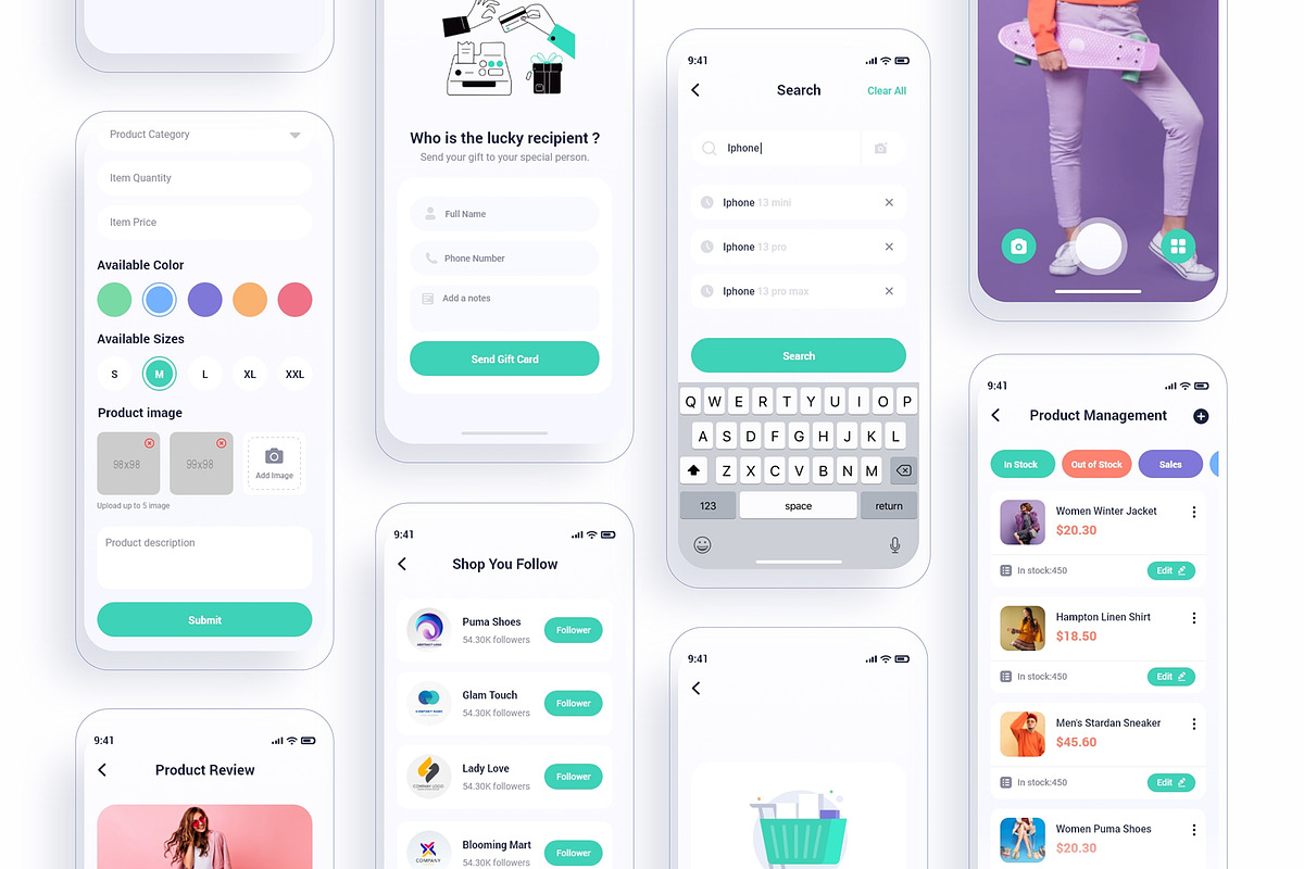 Shopex-eCommerce Mobile App UI Kits
