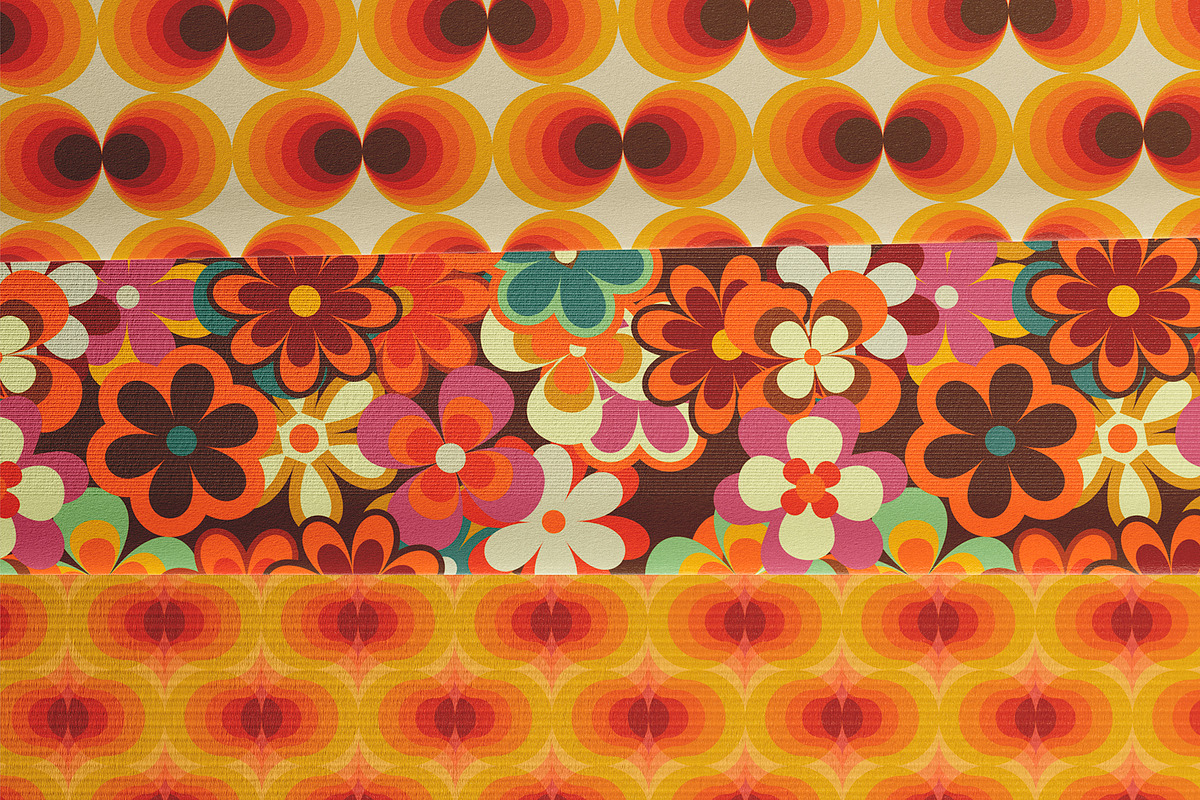 70s Seamless Patterns Collection | Creative Market
