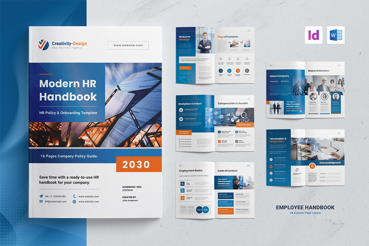 HR Employee Handbook Template, a Brochure Template by Creativity-Design