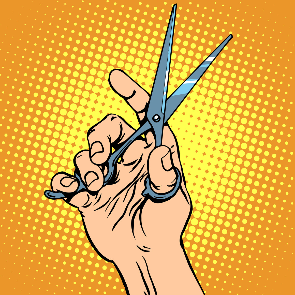 Scissor hand Barber, an Illustration by studiostoks