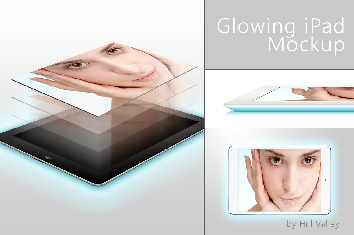 Glowing iPad Mockup, an iPhone Mockup by DutchDigitalDesign