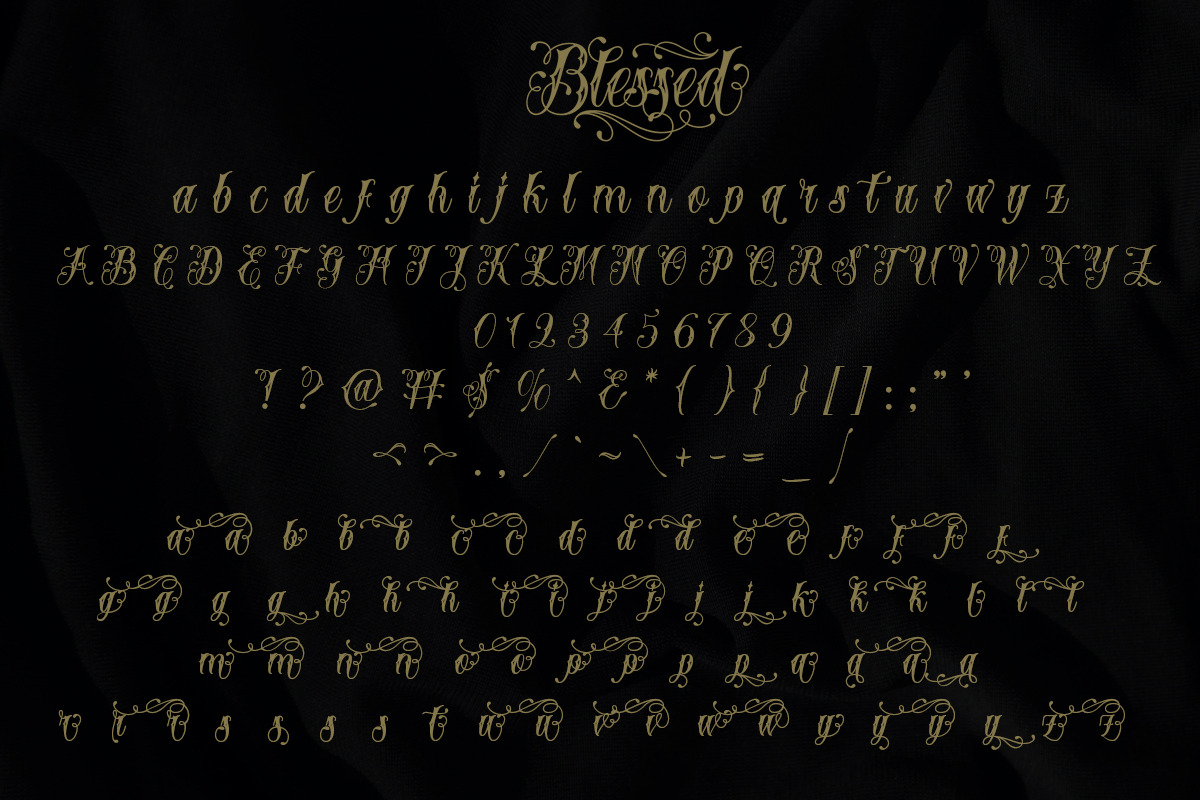 Blessed | Traditional Tattoo Font, a Script Font by Muntab_Art ...