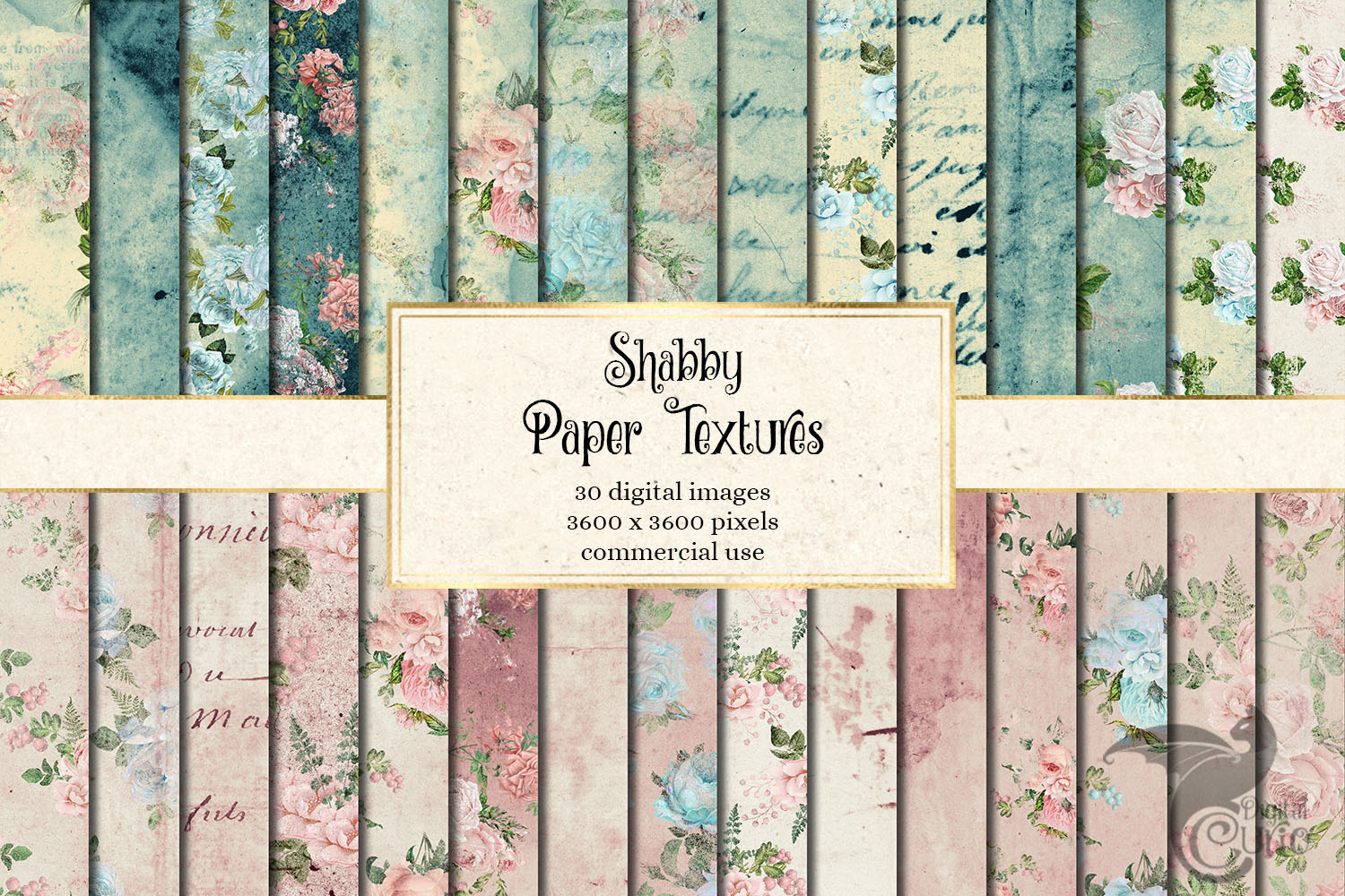 Shabby Paper Textures, a Texture Graphic by Digital Curio