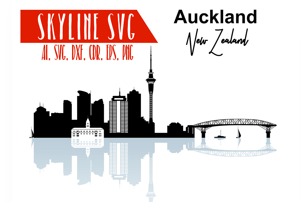 Auckland Vector Skyline Auckland SVG, an Illustration by DimShop