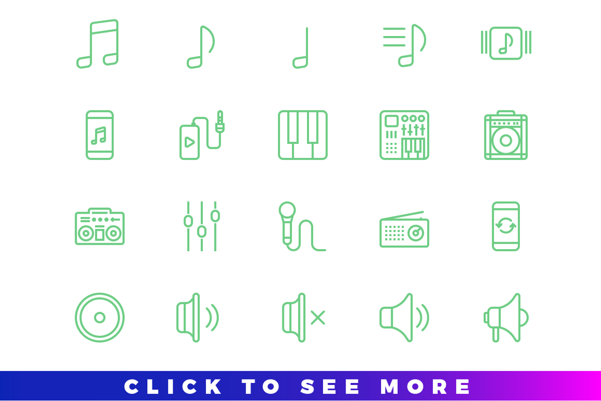 50 Clean Vector Music Icons Pack, an Icon by Samoylov