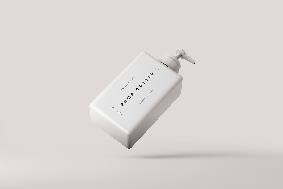 Square Pump Bottle Mockup, a Packaging Mockup by MockupFree.Net
