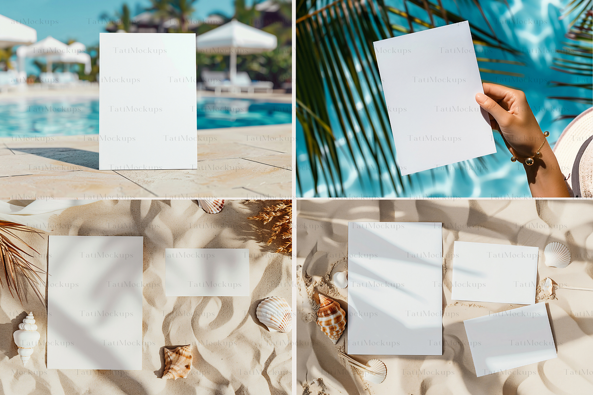 Summer Mockups Bundle, Card Mockups, a Product Mockup by TatiMockup