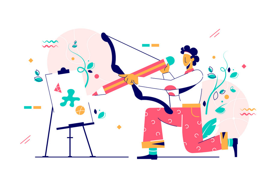 Process of picture looming | People Illustrations ~ Creative Market