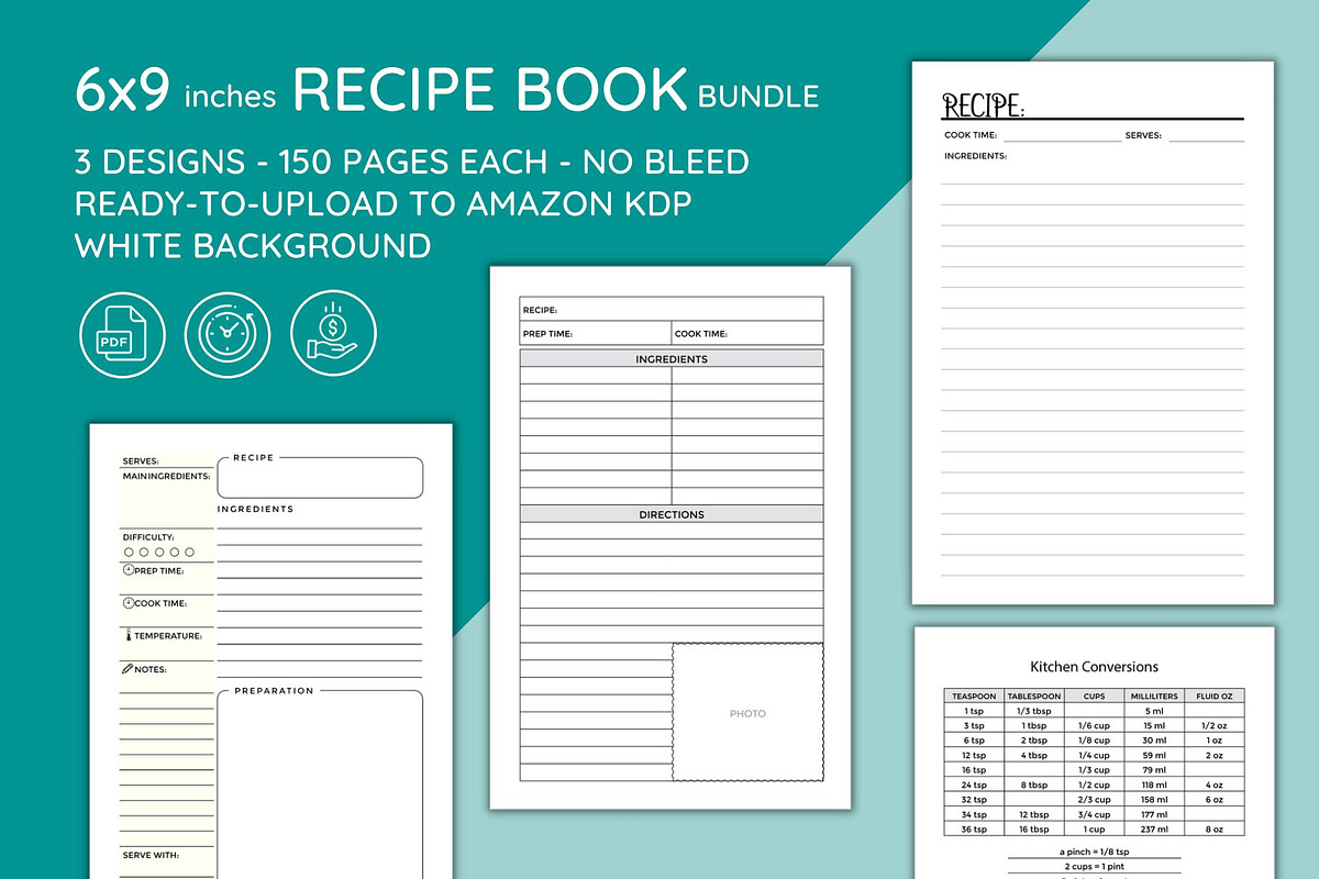 Recipe Book Bundle For Amazon KDP