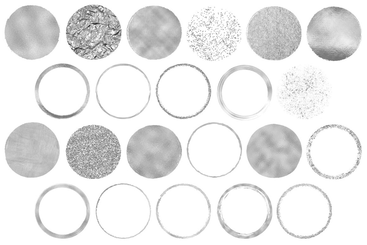 Silver Circles Clip Art, an Object Graphic by PeDe Designs