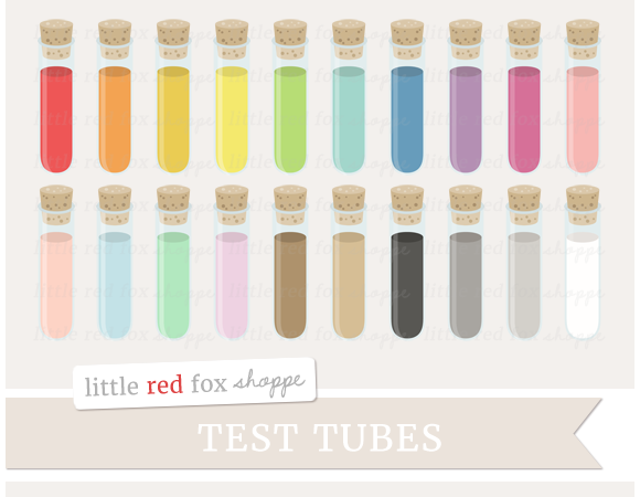 Test Tube Clipart, an Education Illustration by Little Red Fox Shoppe