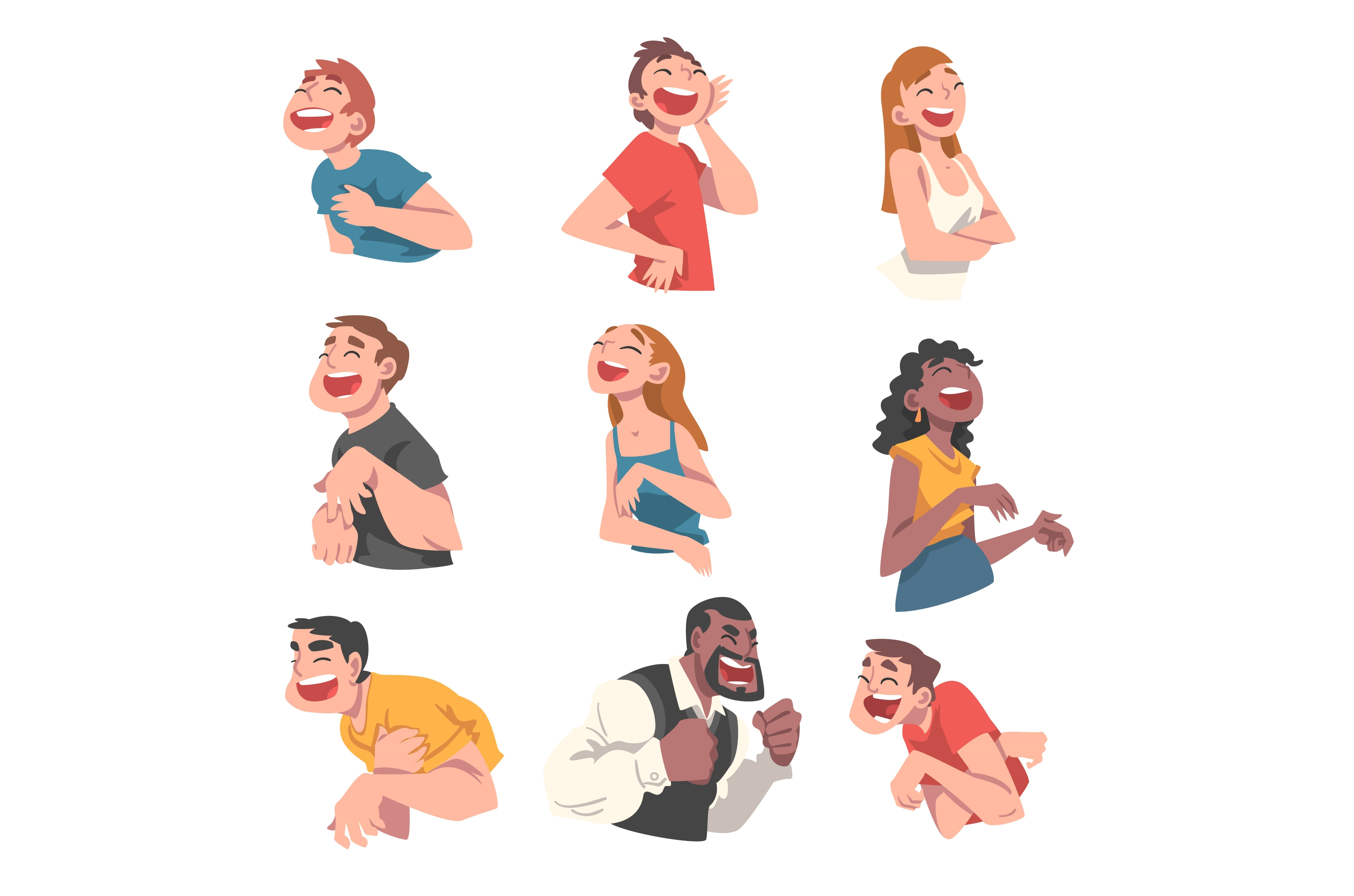 Laughing People Set, Portraits of | People Illustrations ~ Creative Market