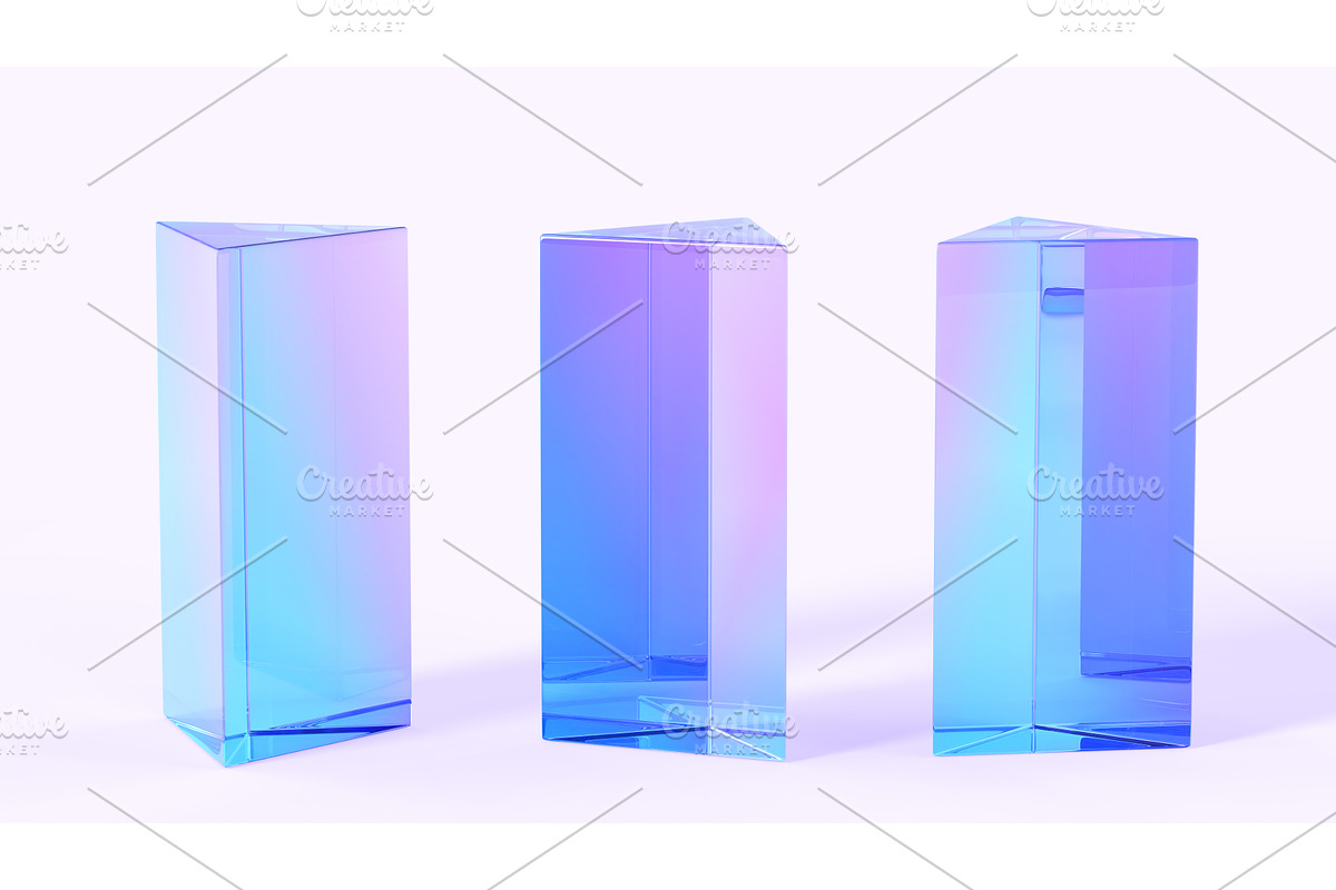 Glass triangle pedestals or podiums, an Object 3D Model by ...