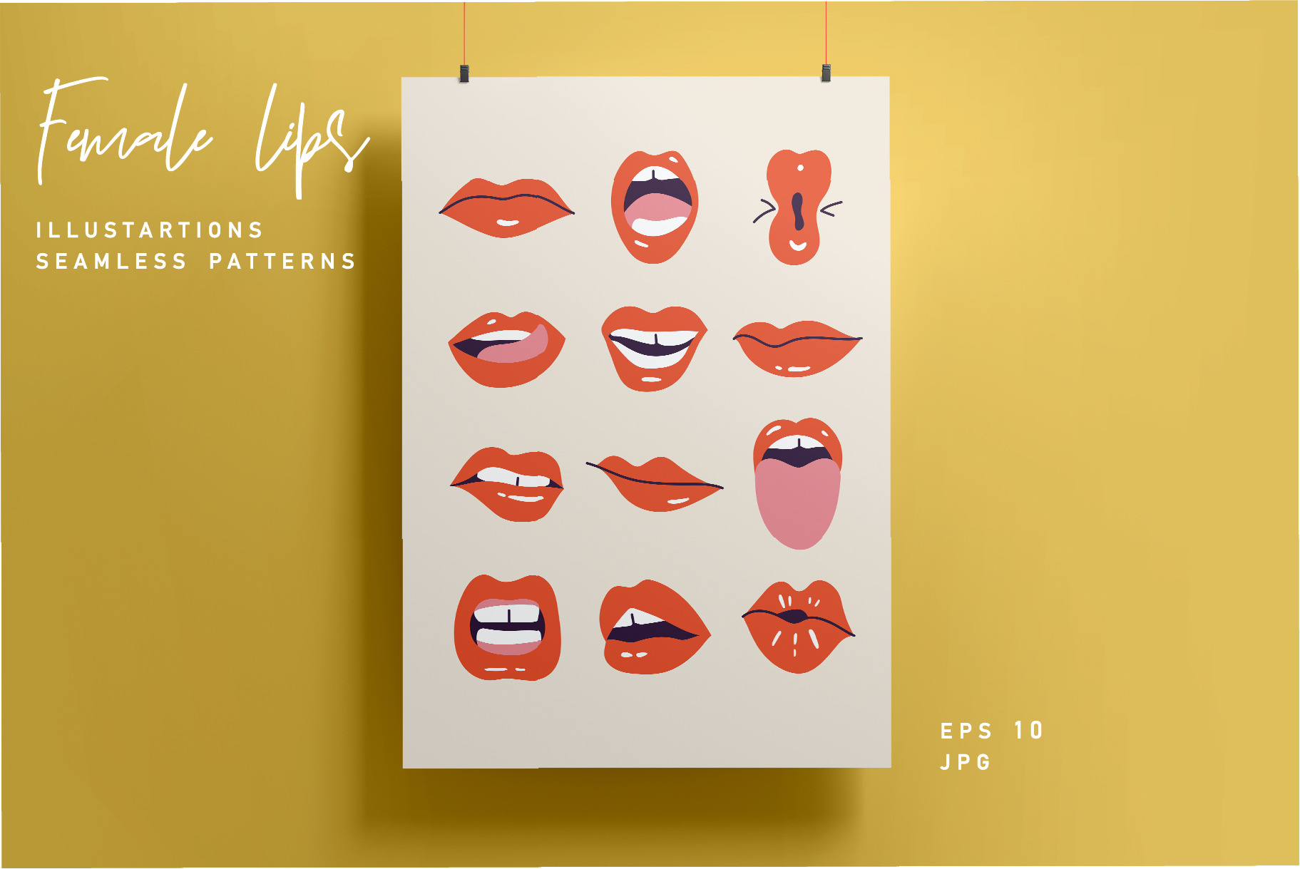 Female lips, a Texture Illustration by oxygen_8