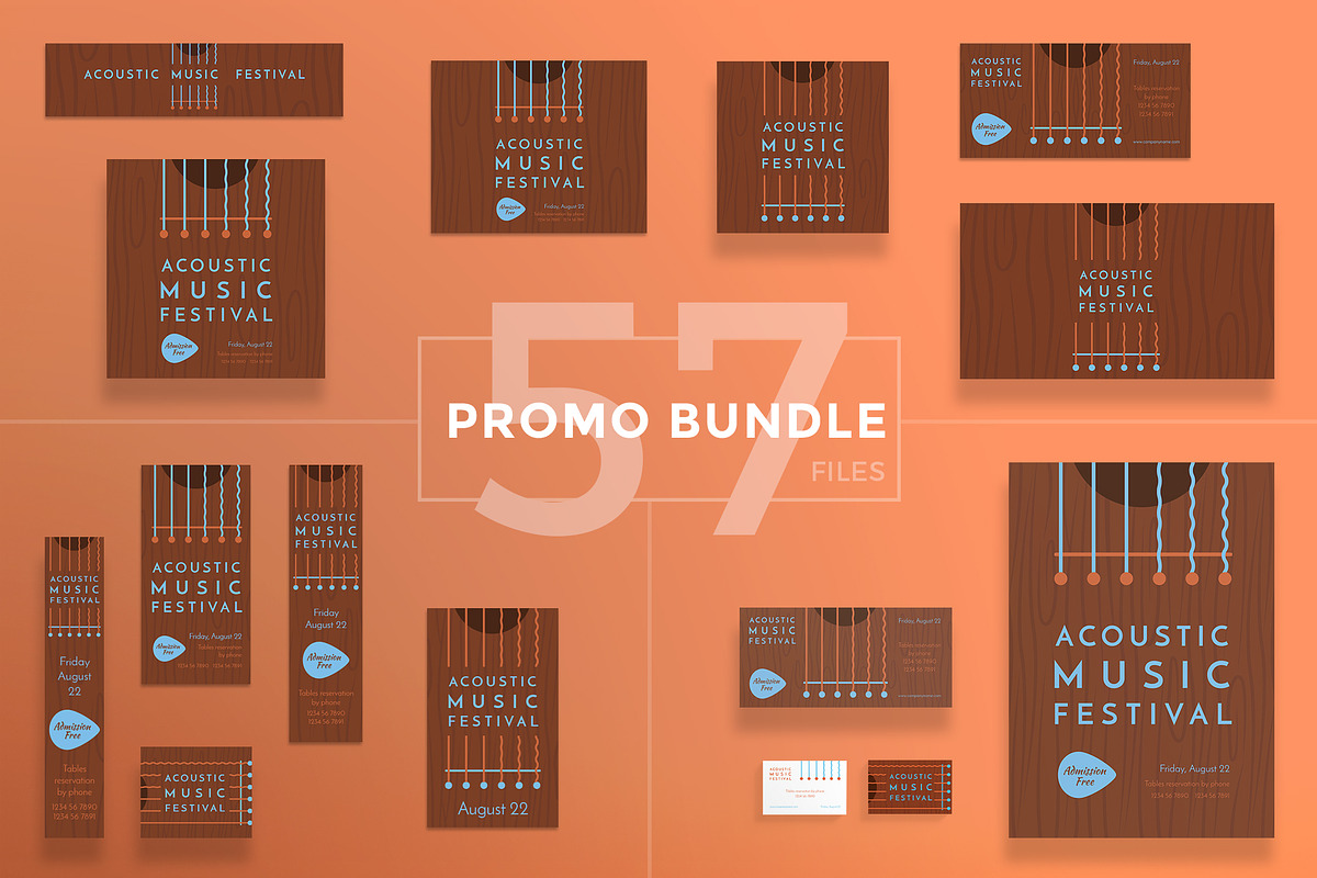Promo Bundle | Music Festival, a Poster Template by Amber Graphics