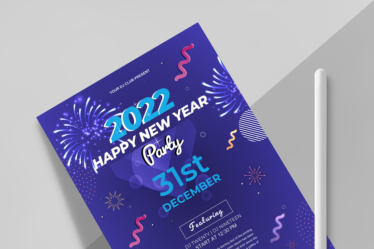 2022 Party Flyer Template Design | Creative Market