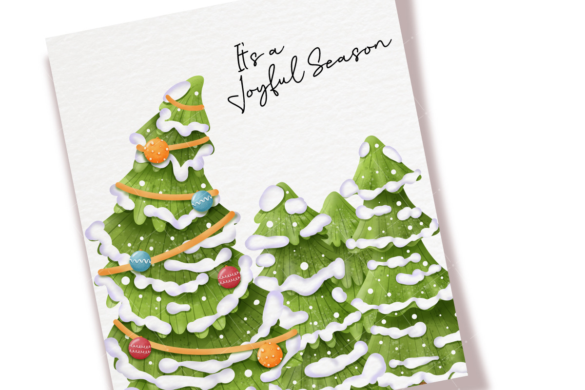 Christmas Trees Clipart Set, a Decorative Illustration by DrawStudio1988