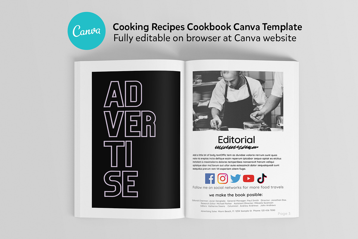 Cooking Cookbook Canva Template, a Magazine Template by DeLaGranSiete