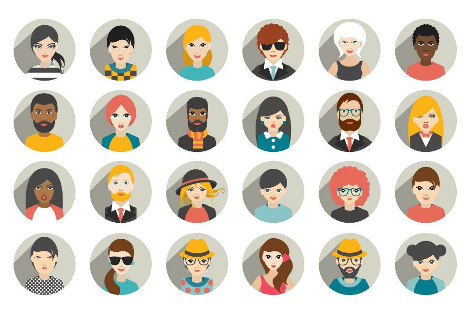 Big set of people avatars profiles., an Icon by VectorAN
