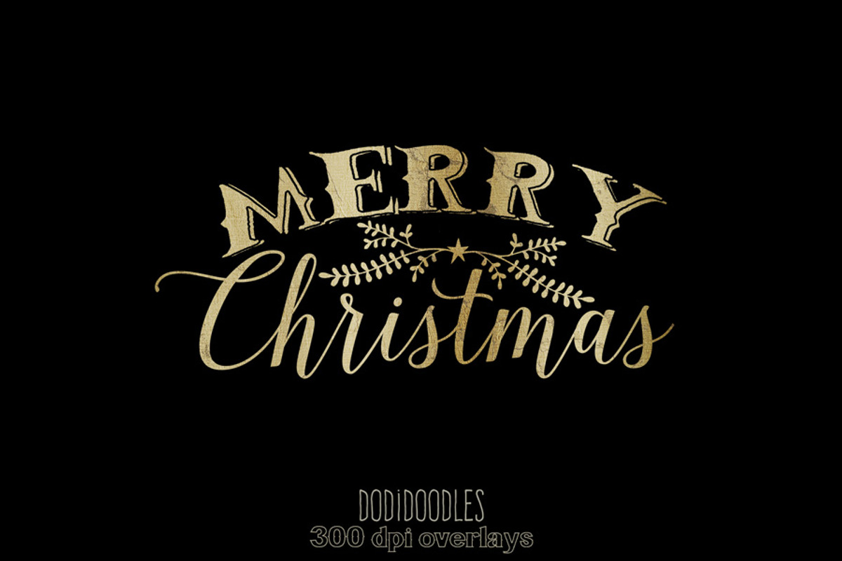 Gold Christmas Photoshop Overlays, a Graphic by Jodi Van der Kruik