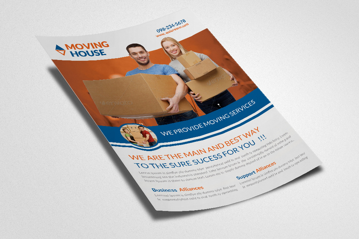 Moving House Flyer Template, a Flyer Template by Psd Templates