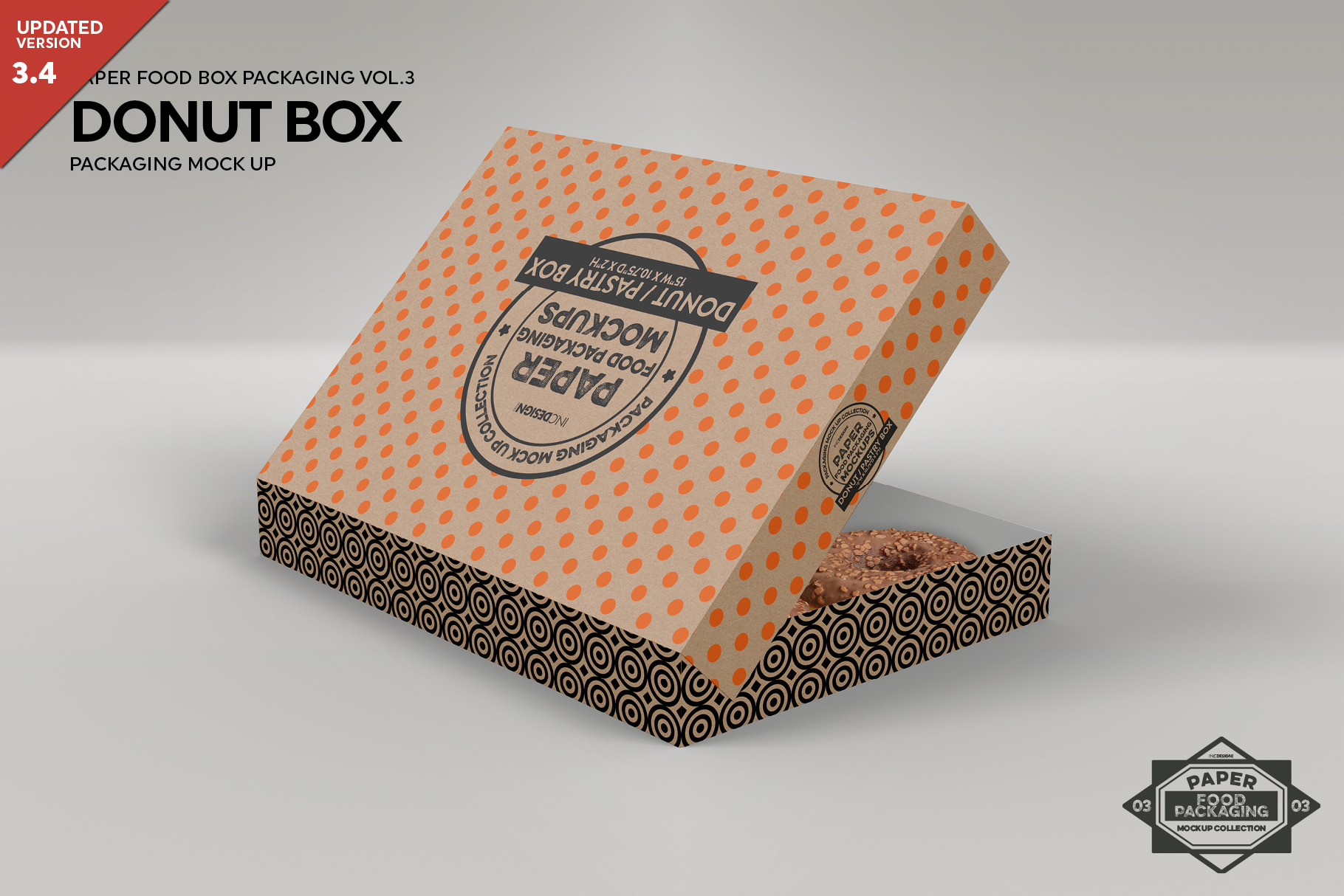 Donut Box Packaging Mockup, a Cups & Container Mockup by INCDesign