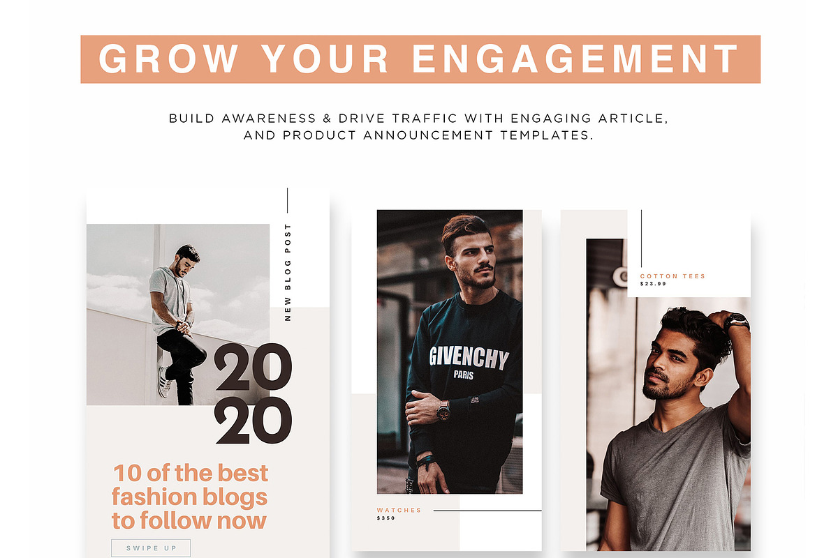 Masculine Instagram Story Posts, a Social Media Template by Cultive ...