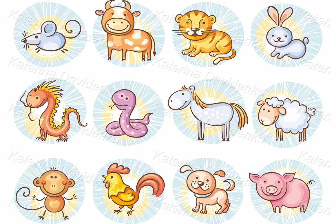 Chinese calendar and zodiac signs, an Animal Illustration by Bubert Art