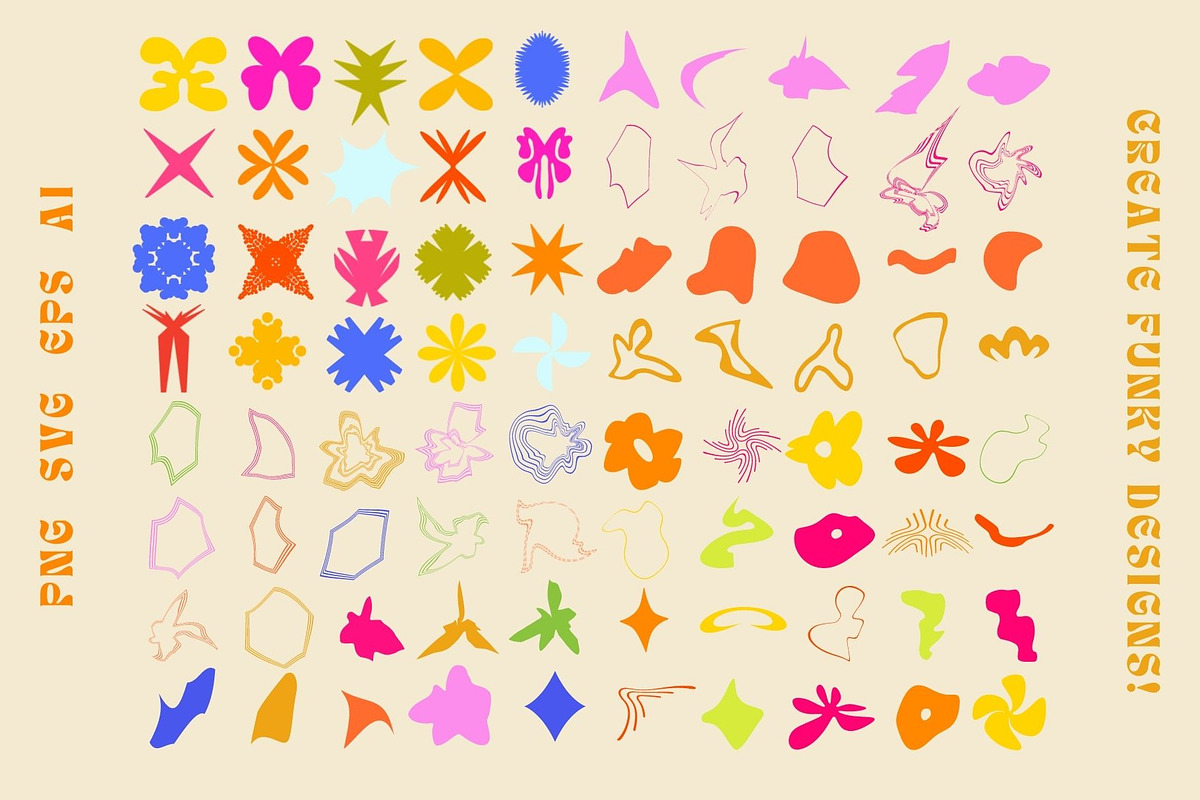 Funky Abstract Shapes, an Illustration by Hell Yeah Designs