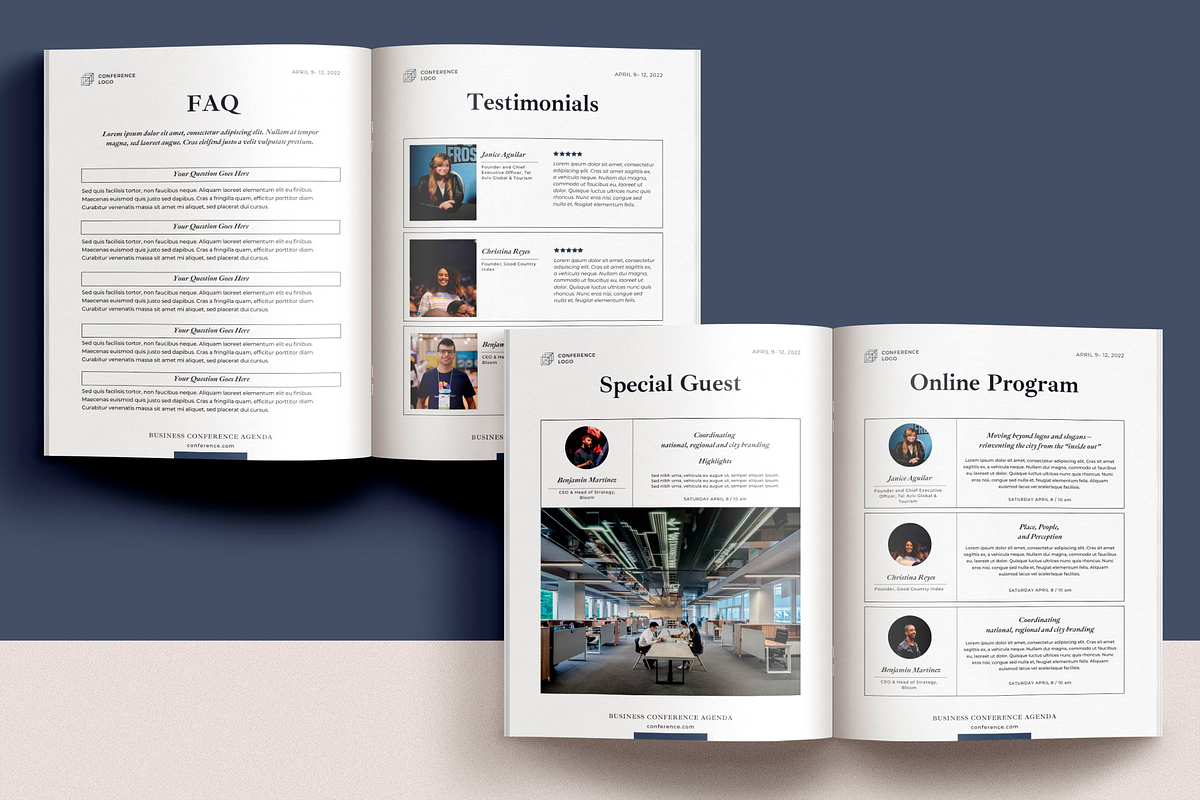 Conference Agenda InDesign template, a Magazine Template by 3.14&Co