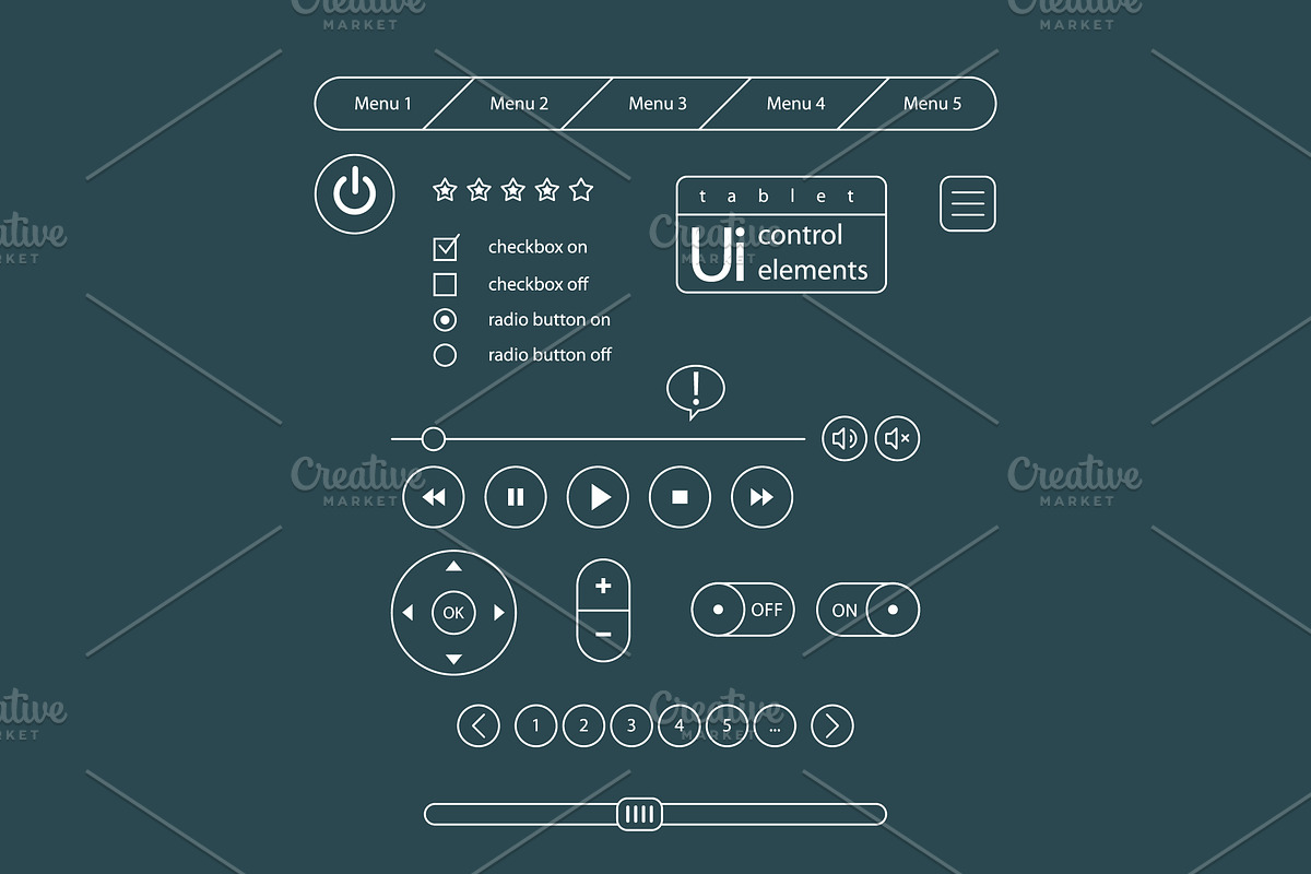 Web UI Elements Design Gray, a Templates & Theme by Sunny