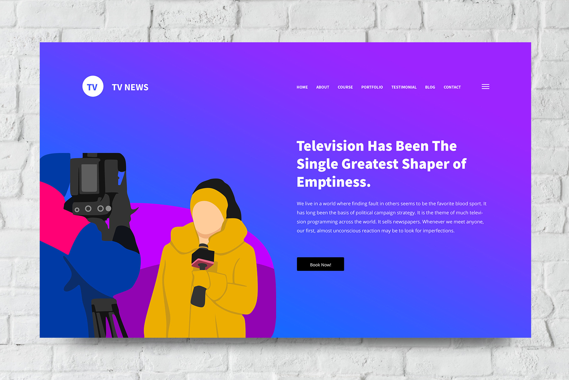 Tv and News Web Header PSD Vector, an UI Kit Template by Giant Design