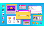 Retro software windows on computer, an Illustration by art PVP - market