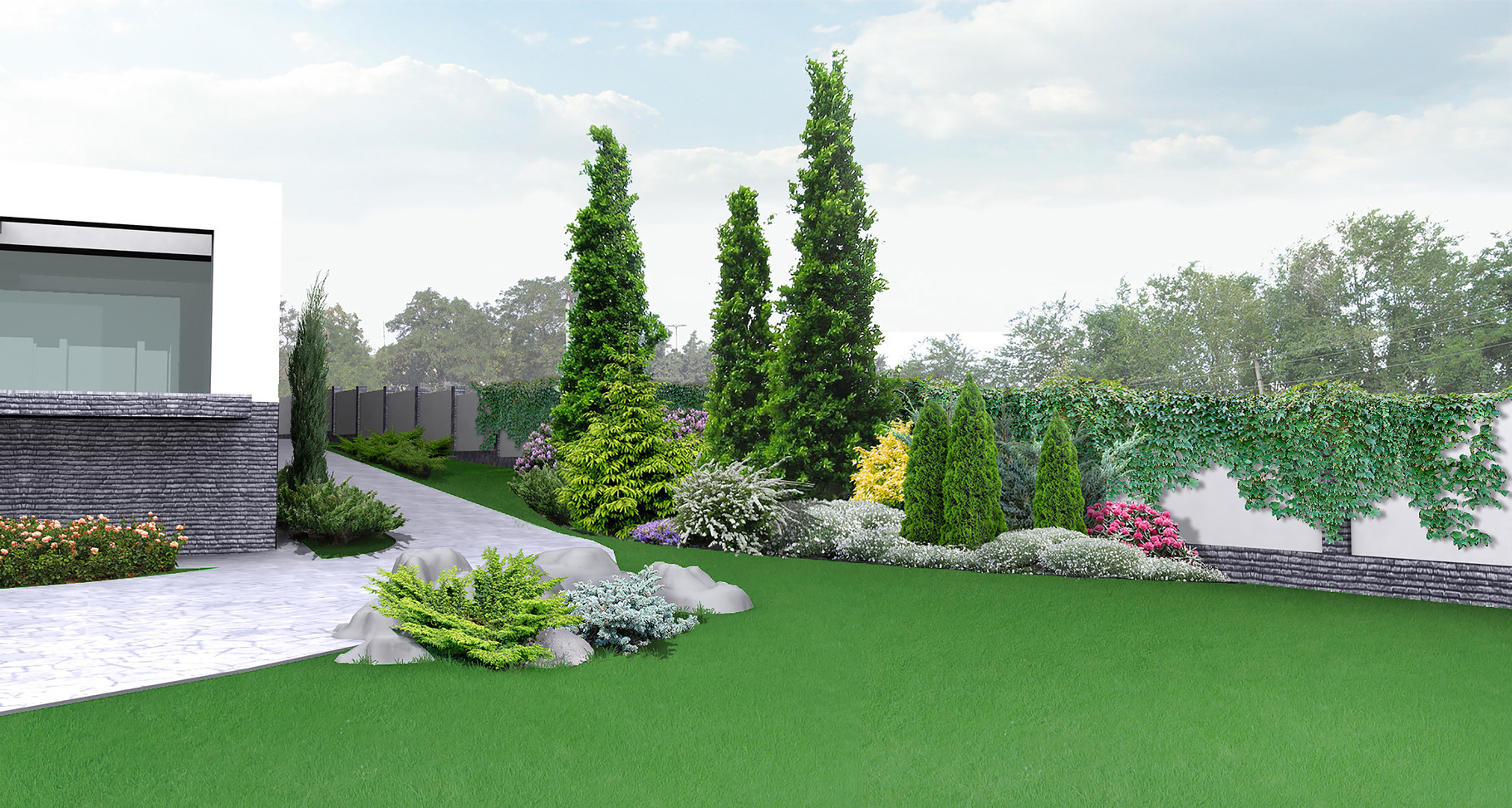 Estate landscape design containing landscape, design, and landscaping ...