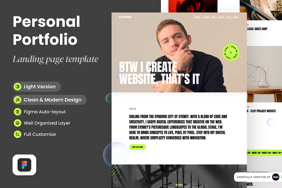 Personal Portfolio Website, a Landing Page Template by SLAB! Design