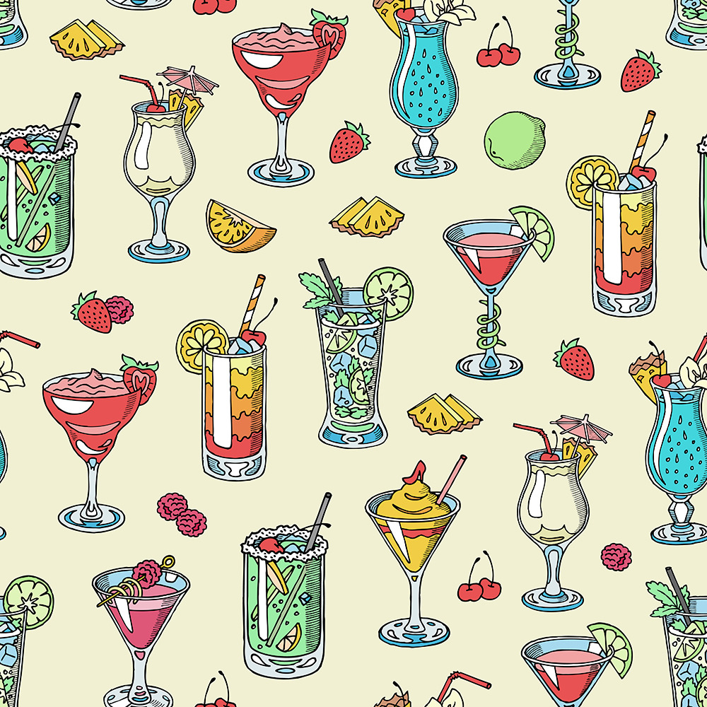 Cocktail vector alcohol beverage, a Food Illustration by RocketArt