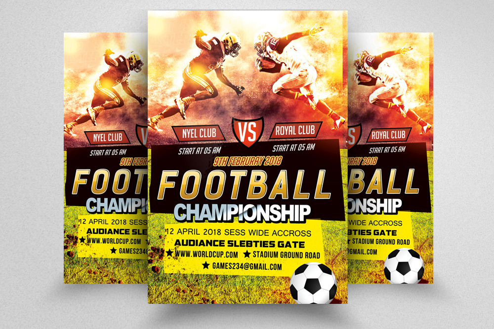 Football Match Flyer Templates, a Flyer Template by Design Up