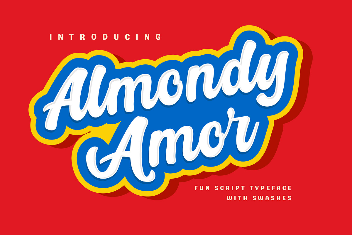 Almondy Amor | Playful Display Font, a Script Font by StoricType
