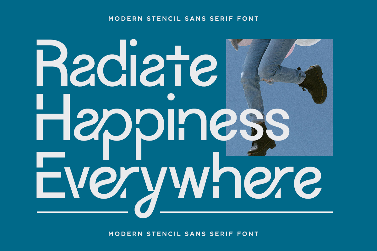 Glanzyo - Modern Stencil Font, a Font by RagamKata