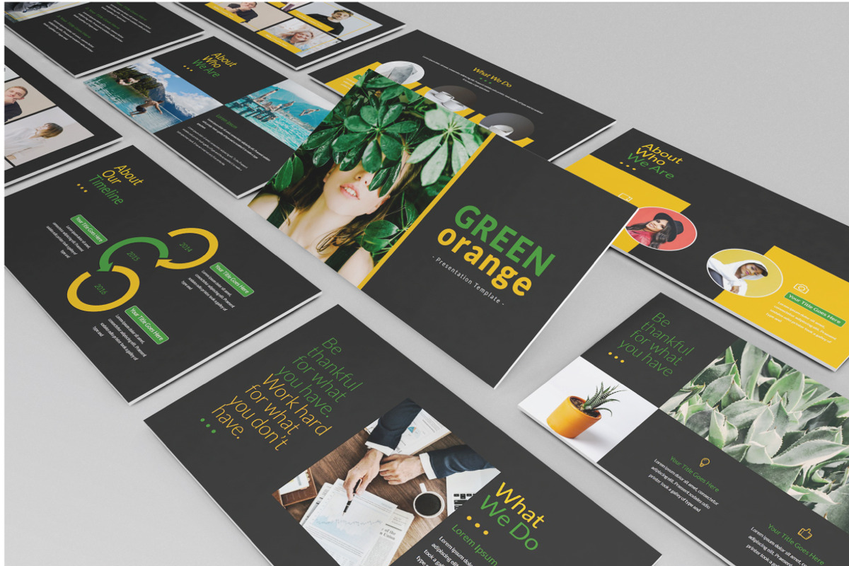 Green Orange - Powerpoint Template, a Presentation Template by Abyanstudio