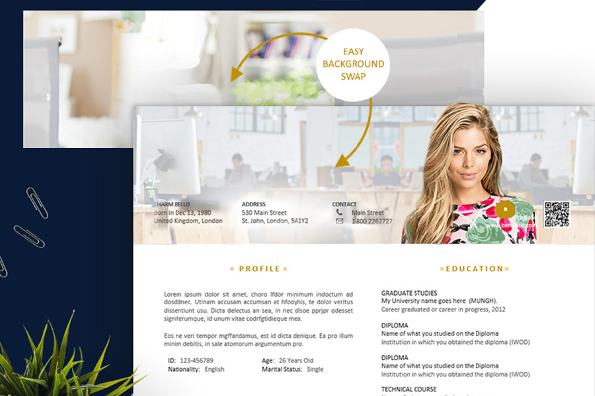 Smart Resume Template, a Resume Template by CharmBello