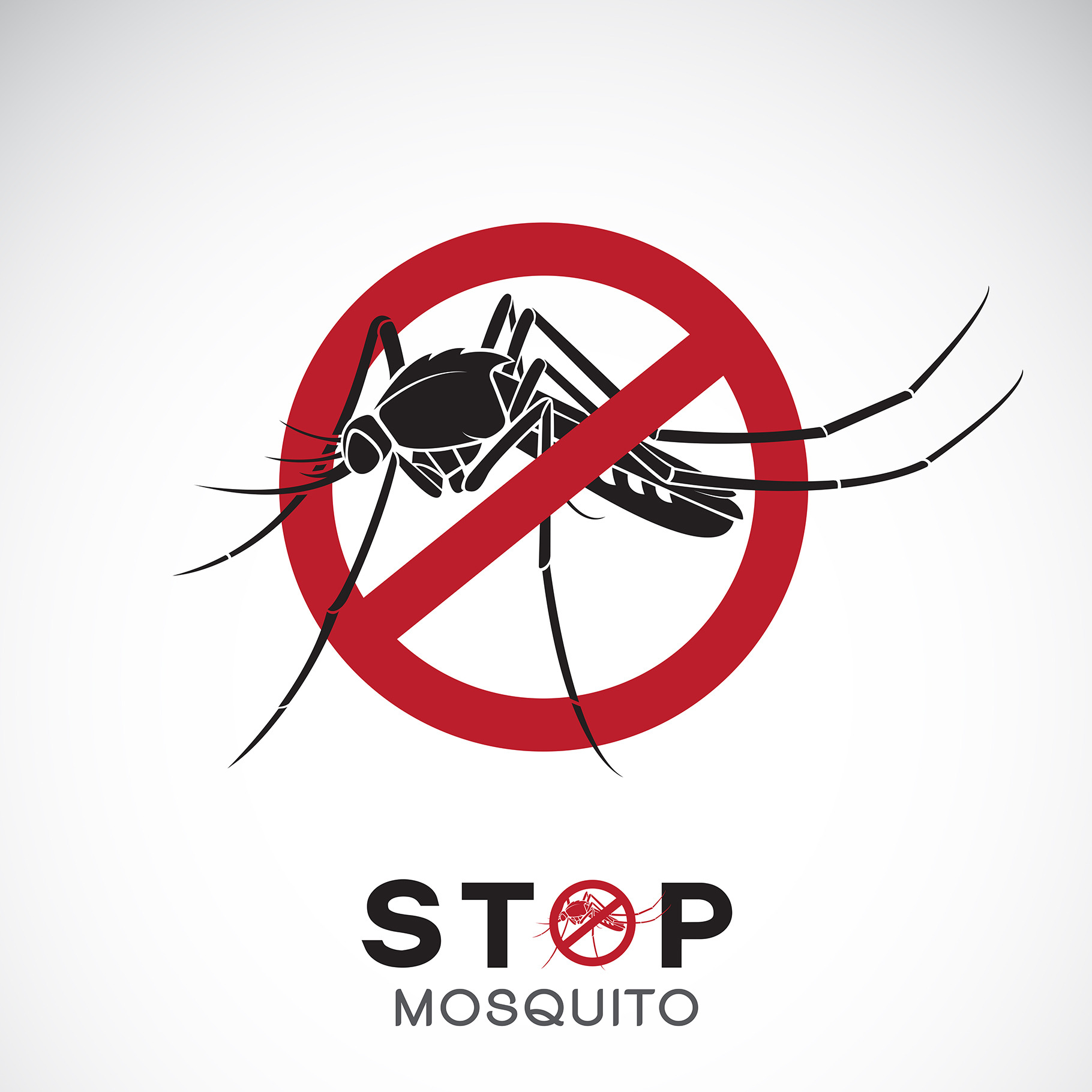 Vector of mosquito in red stop sign. | Icons ~ Creative Market