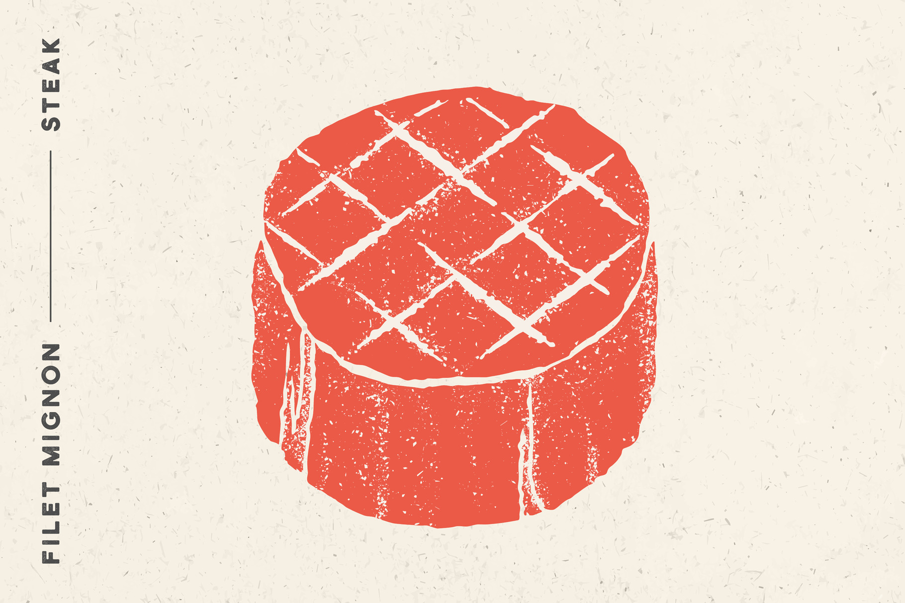 Steak, Filet Mignon. Poster with, a Food Illustration by Foxys Graphic