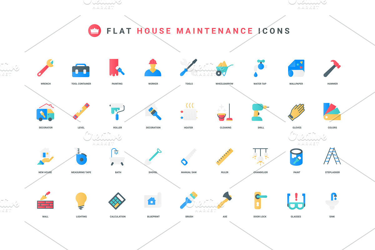 Construction worker builder icons, an Object Illustration by Lemberg Vector