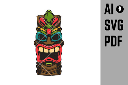 Illustration of tiki idol. Design, a Decorative Illustration by Vectorhight